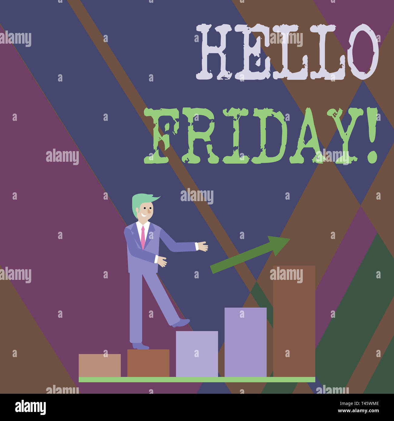 Writing note showing Hello Friday. Business concept for used to express ...