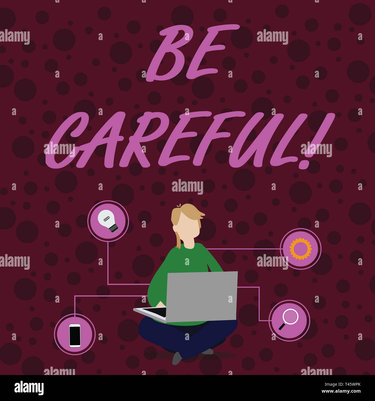 Text sign showing Be Careful. Business photo showcasing making sure of ...