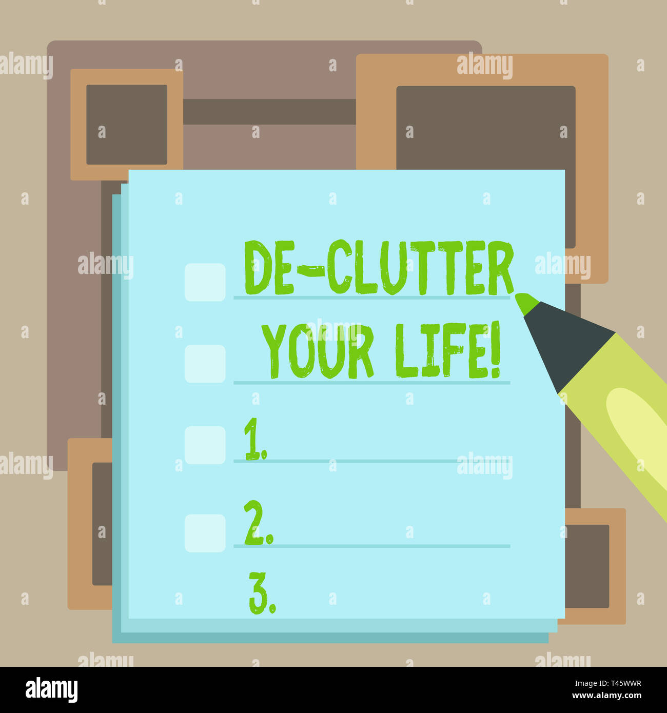 Handwriting text De Clutter Your Life. Conceptual photo remove ...