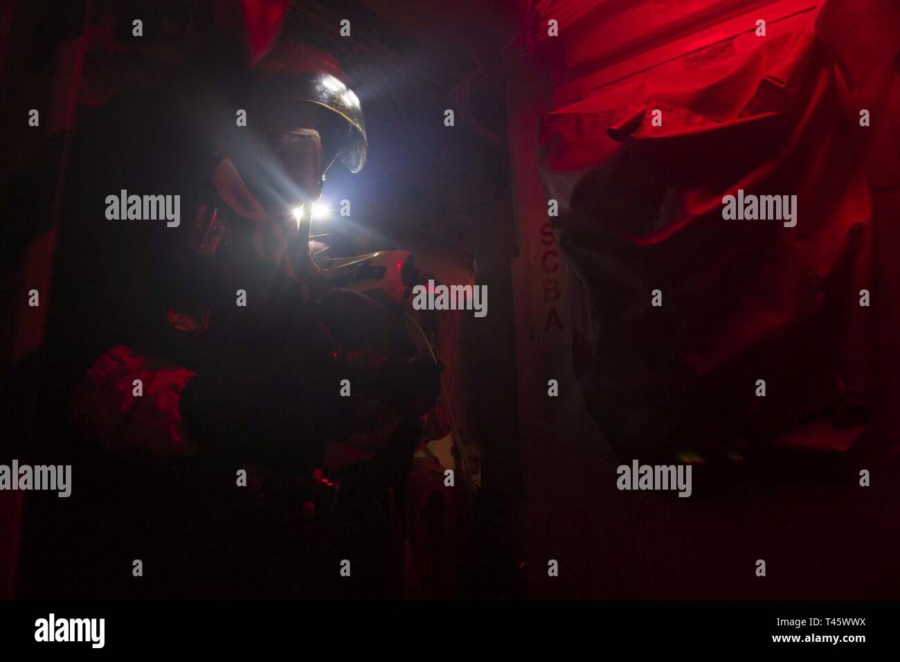 PHILIPPINE SEA (March 09, 2019) Sailors battle a simulated class alpha ...