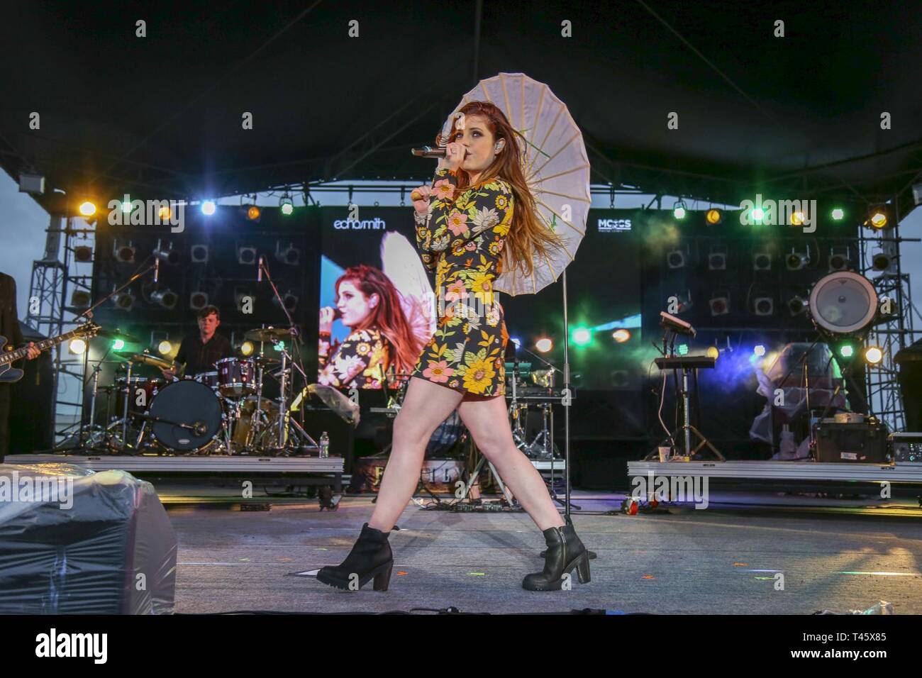 Sydney Sierota, Echosmith’s lead singer, preforms at the Futenma Flight ...