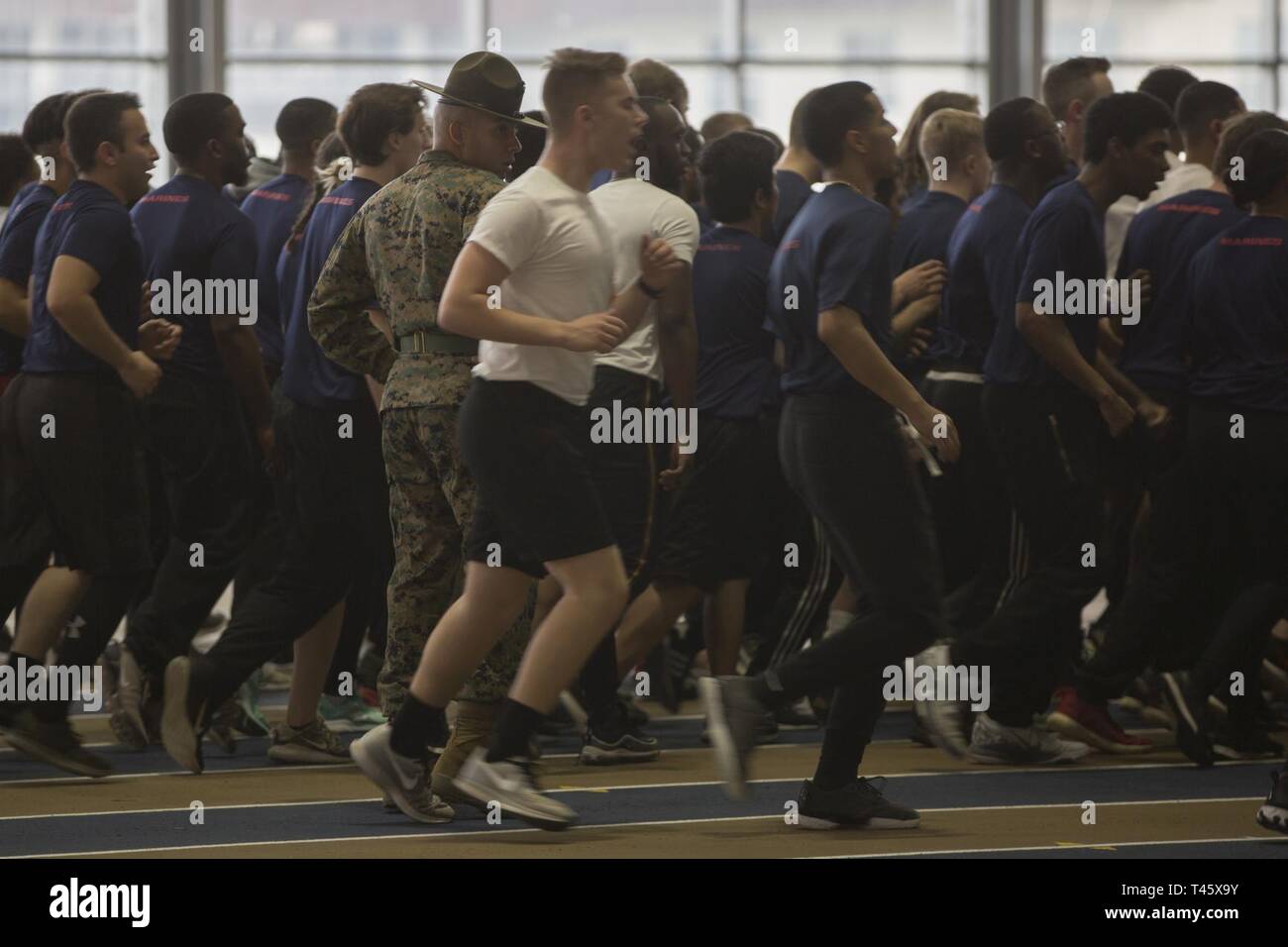 U.S. Marine Corps drill instructor Staff Sgt. Freddy Corniel waits for ...