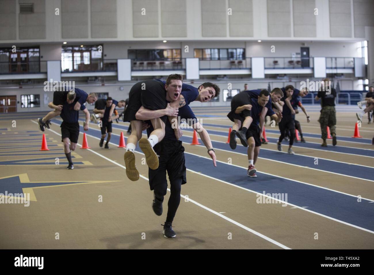 Members of the U.S. Marine Corps Delayed Entry Program compete in a ...