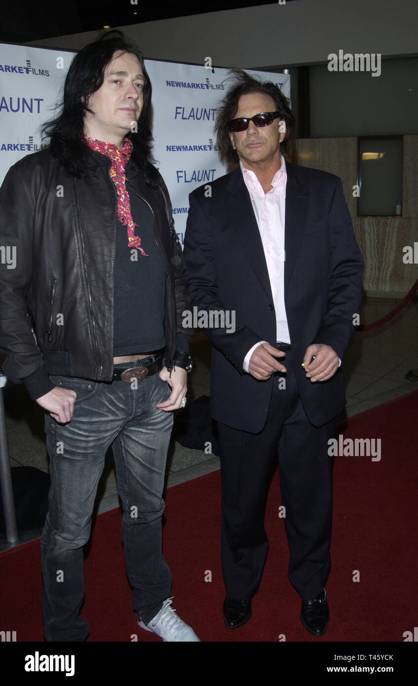 LOS ANGELES, CA. March 17, 2003: Actor MICKEY ROURKE (right) & director ...