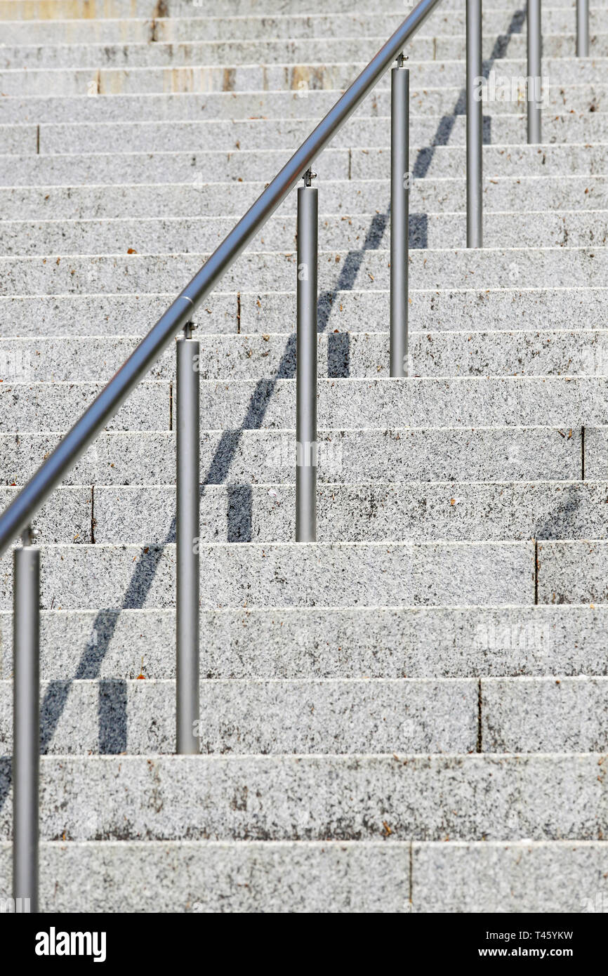 details of city outdoor stairs with steel railing Stock Photo - Alamy