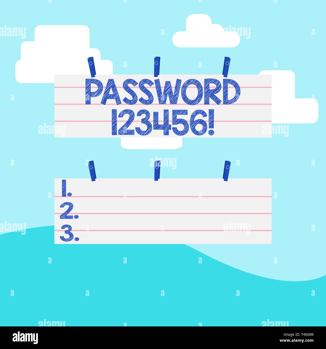 Handwriting text writing Password 123456. Conceptual photo secret word ...