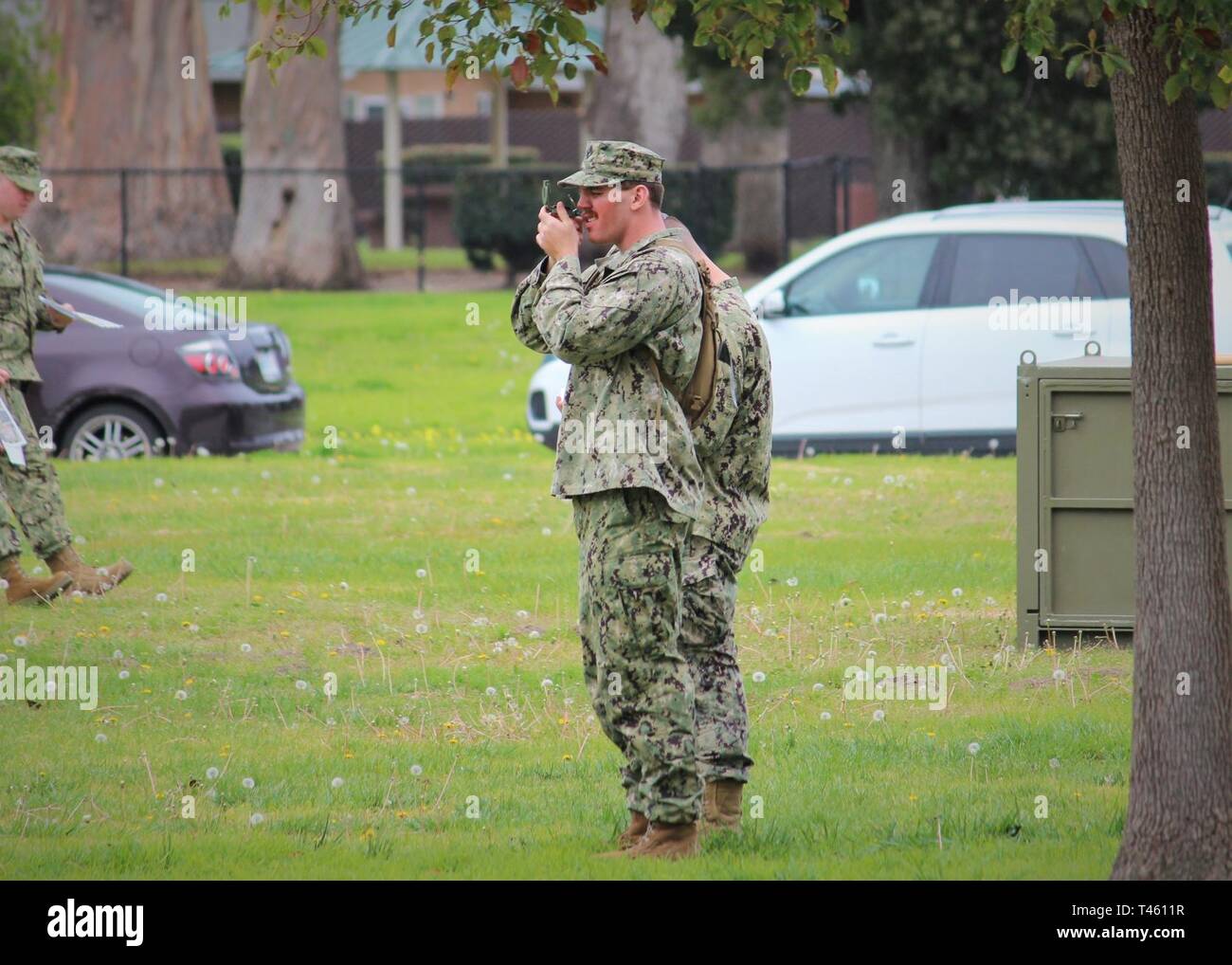 PORT HUENEME, Calif. (Feb. 27, 2019) Ensigns Austin Hague, front, and ...