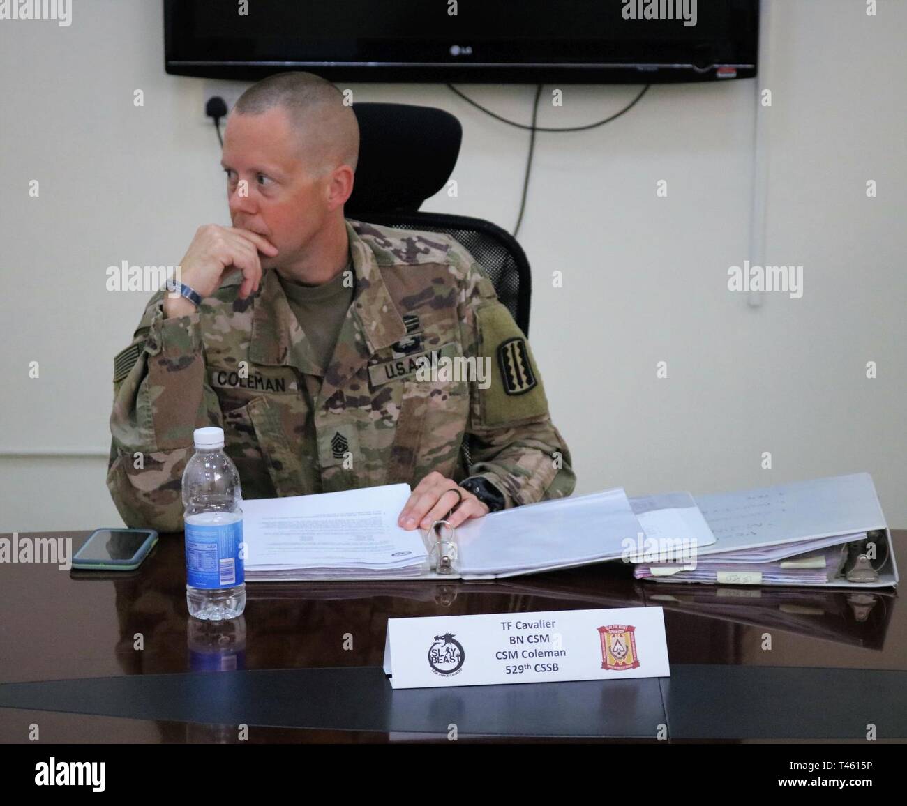 Command Sgt. Maj. Brian Coleman, 529th Support Battalion senior ...