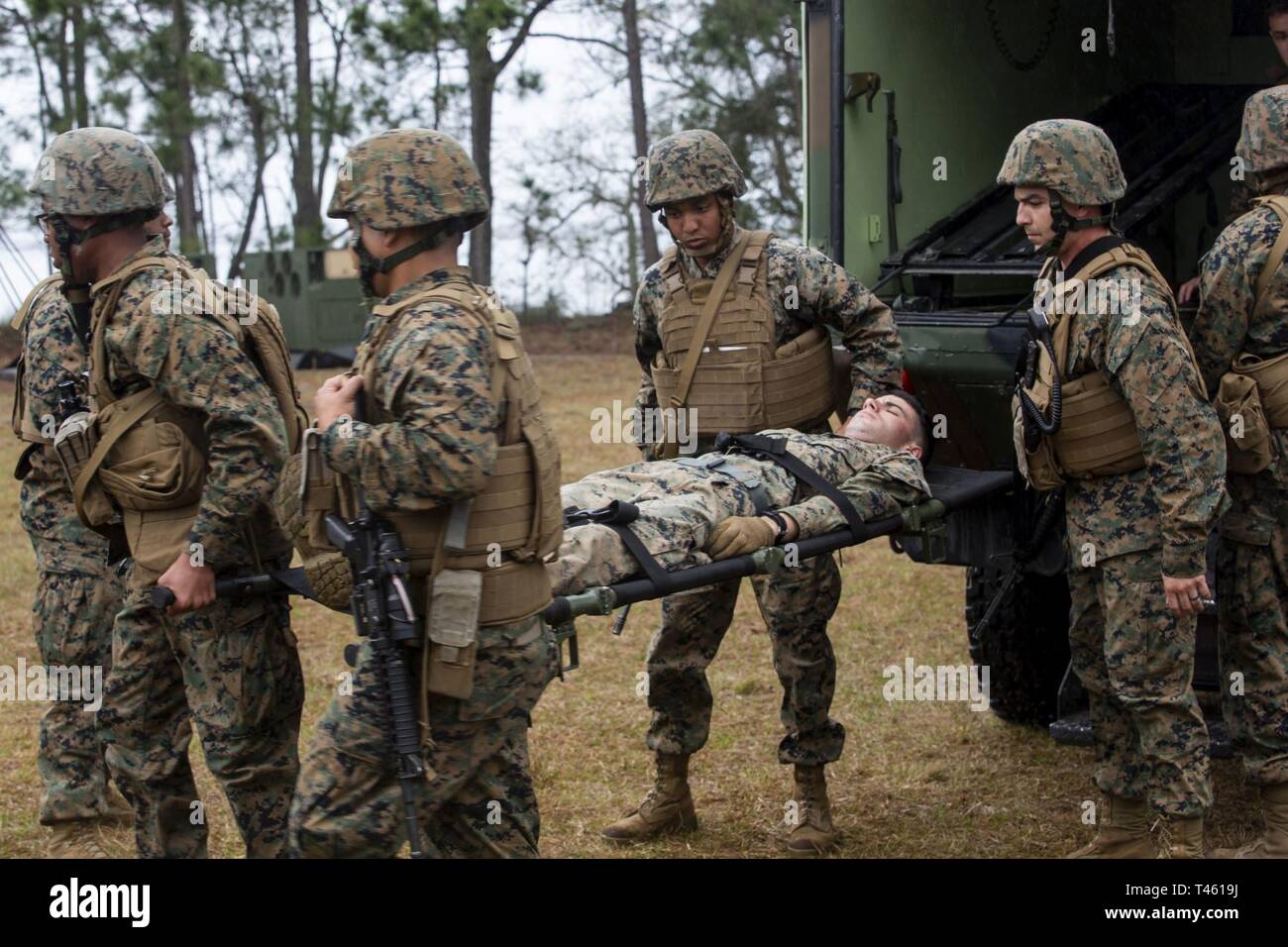 US Marines and Navy Corpsman with Marine Wing Support Detachment 273 ...