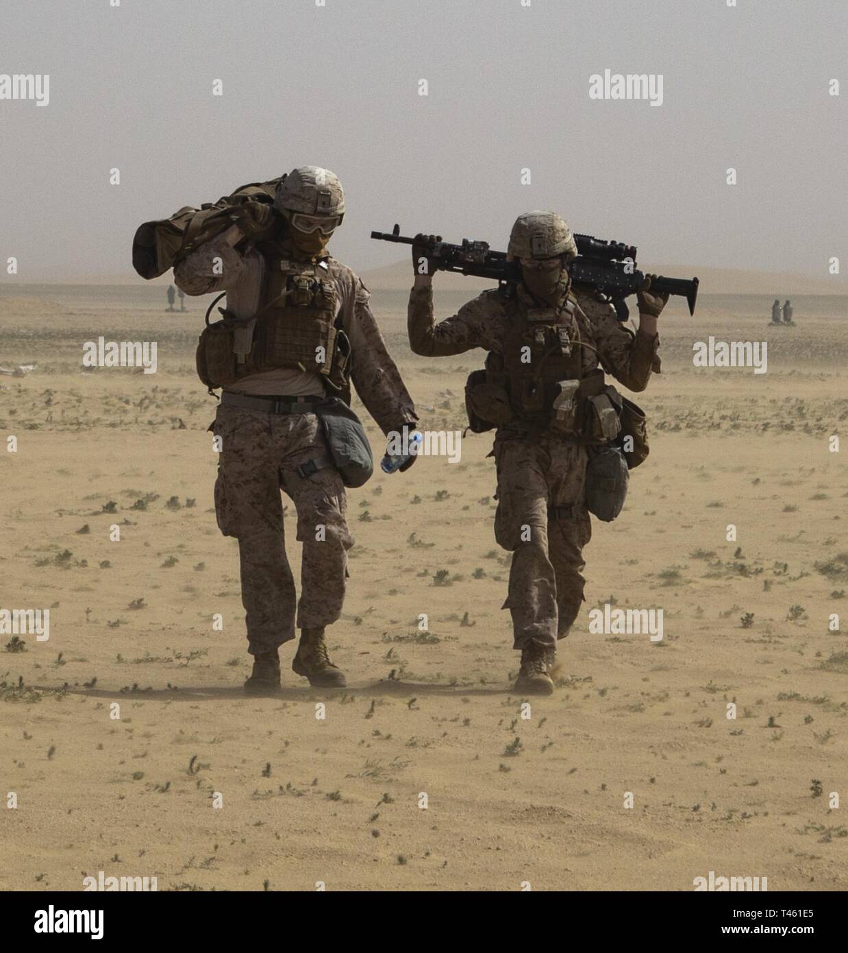 U.S. Marine Corps Lance Cpl. Harrison Burns, left, and Lance Cpl ...