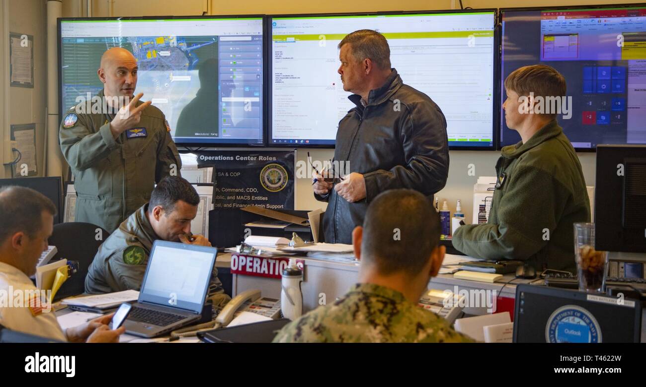 OAK HARBOR, Wash. (Feb. 28, 2019) Cmdr. James Rankin, executive officer ...