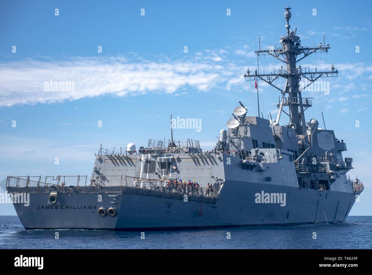 OCEAN (Feb. 28, 2019) USS James E. Williams (DDG 95) sails through the ...