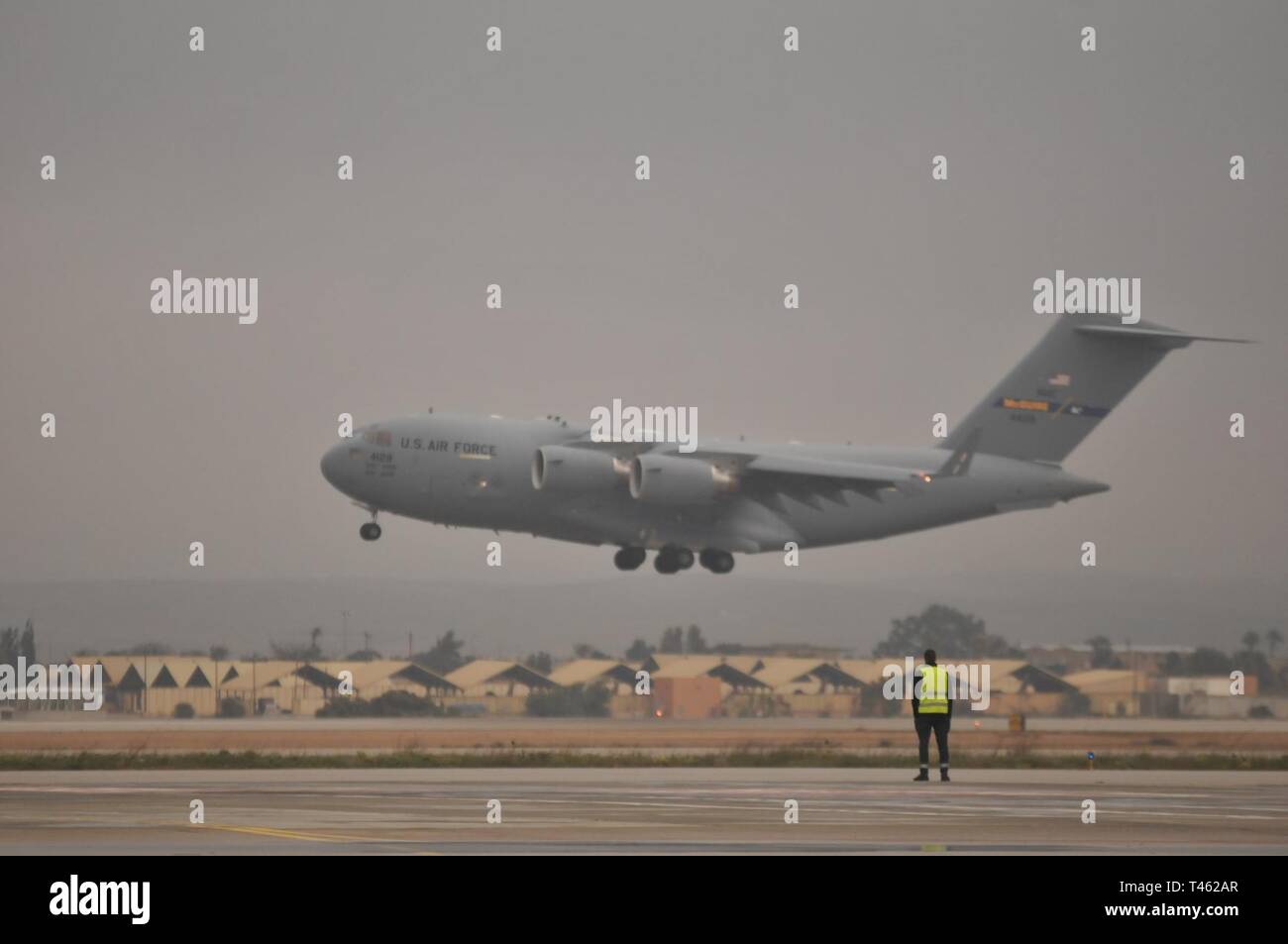 A C-17 Globe Master III lands at Nevatim Air Base, Israel, Mar 1, 2019 ...