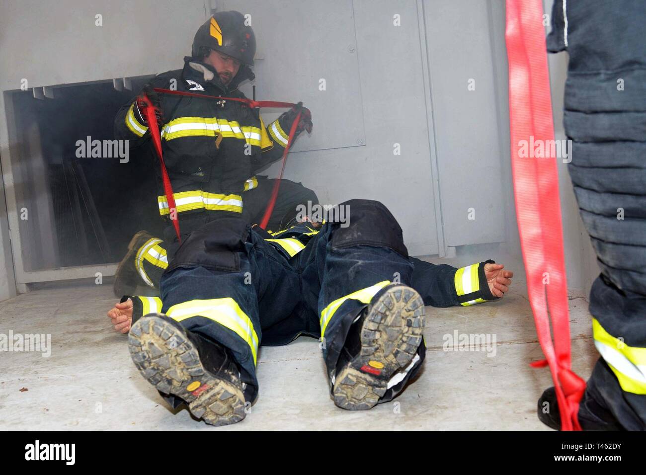 U.S. Army Garrison Italy firefighters and a Italian firefighter ...