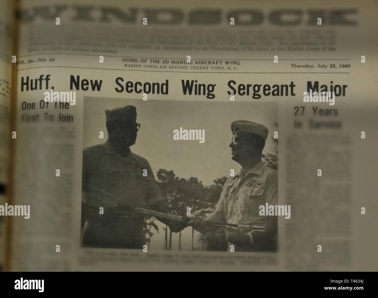 A photo illustration of the original article published in the Windsock ...