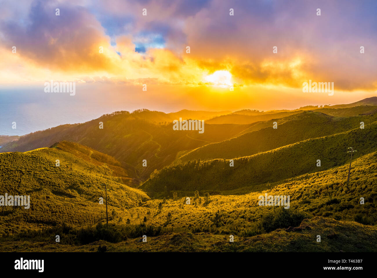 Beautiful sunset at the top of a mountain Stock Photo - Alamy