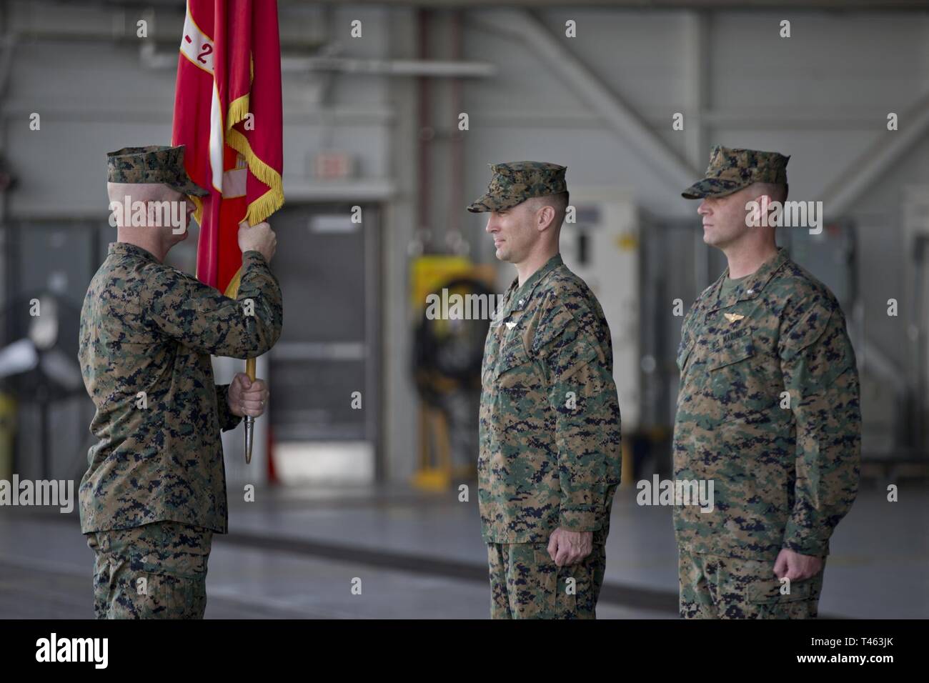 U.S. Marine Corps LtCol. Brett W. McGregor (left) outgoing Commanding ...