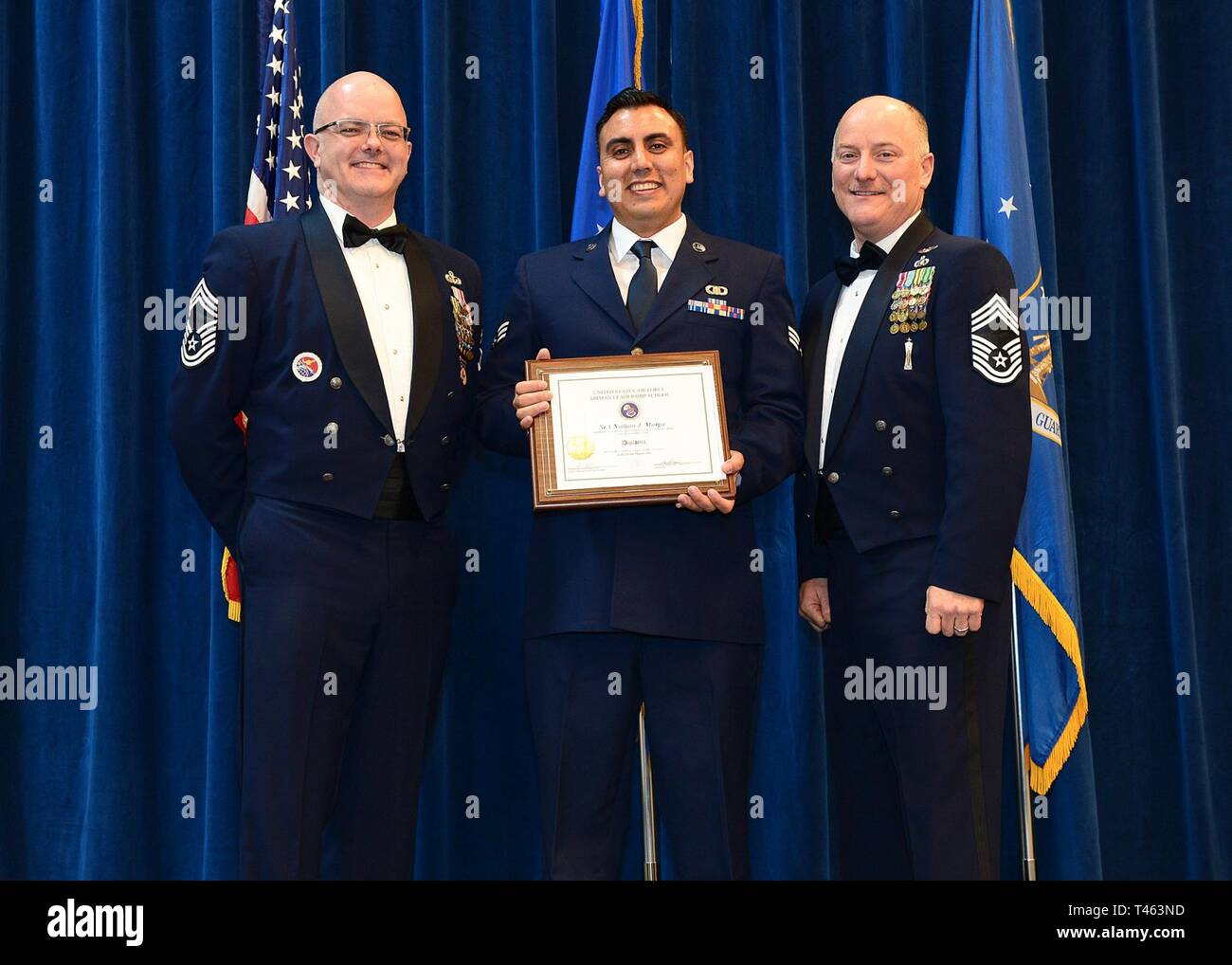 U.S. Air Force Senior Airman Nathan Morga from the 195th Weather Flight ...