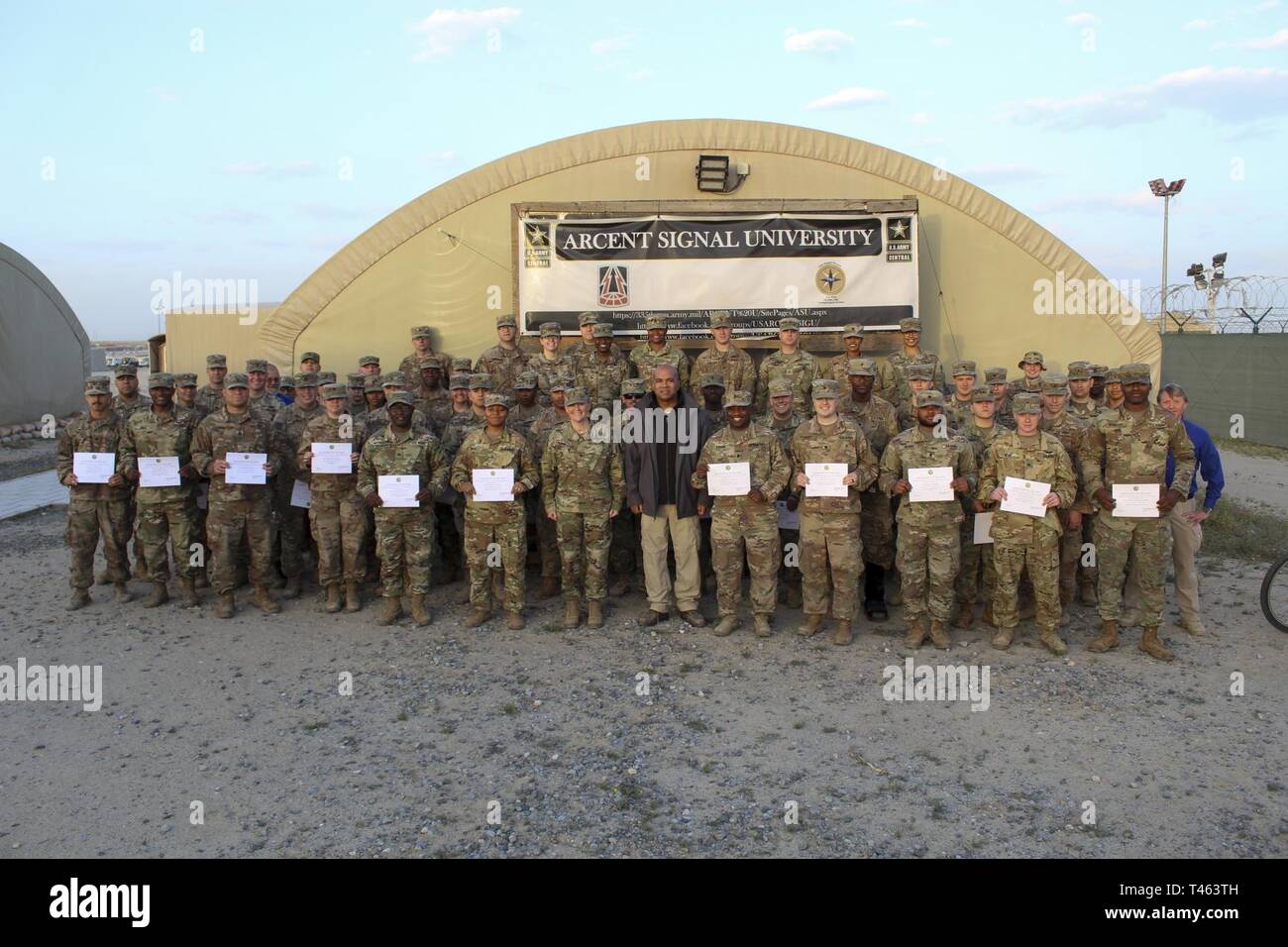 U.S. Army students of the U.S. Army Central Signal University at Camp ...