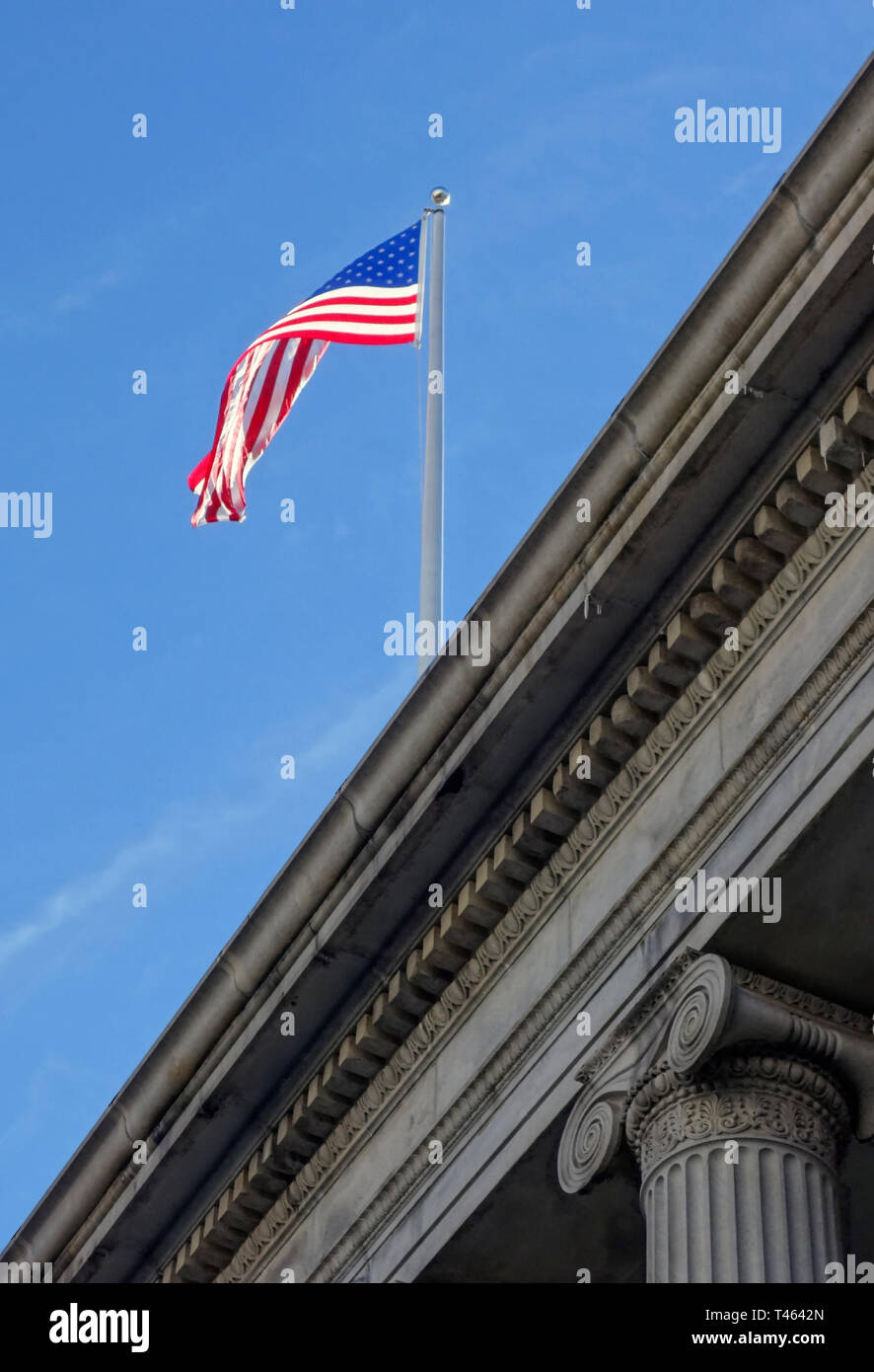 American flag flying on building hi-res stock photography and images ...