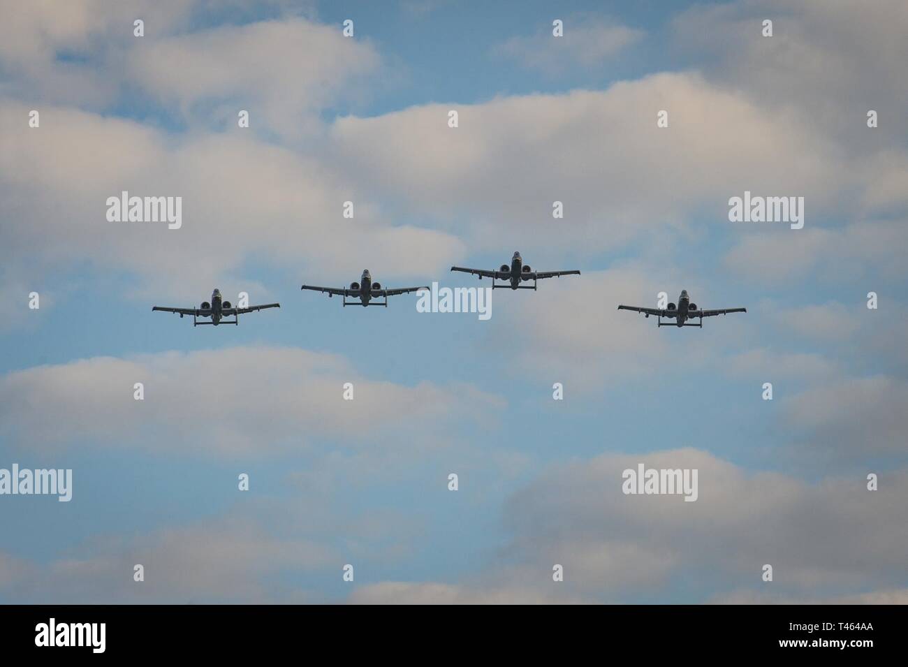 A formation of A-10C Thunderbolt II aircraft from the 23d Fighter Group ...