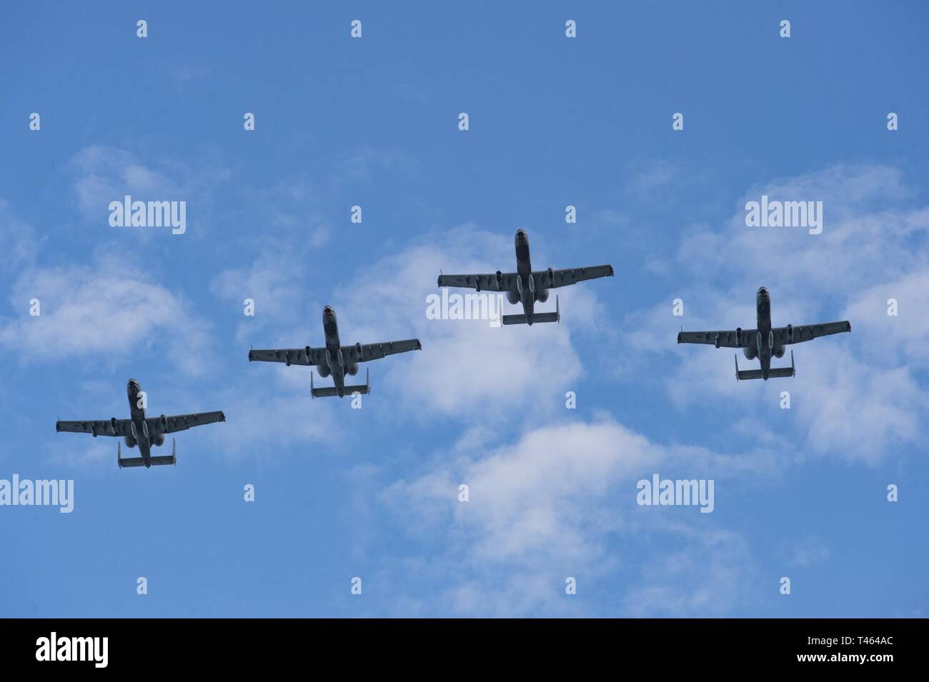 A formation of A-10C Thunderbolt II aircraft from the 23d Fighter Group ...