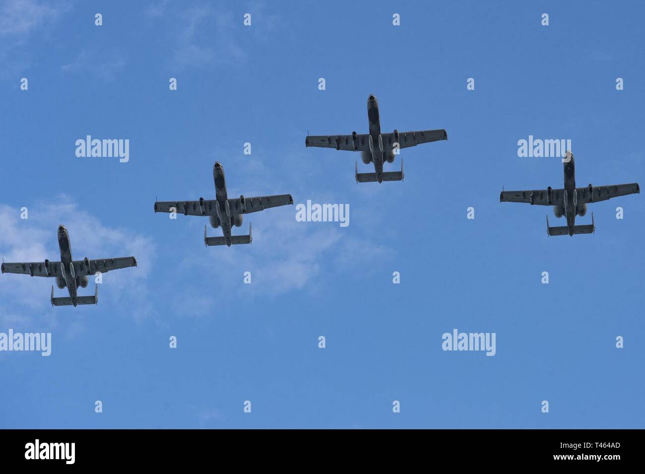 A formation of A-10C Thunderbolt II aircraft from the 23d Fighter Group ...