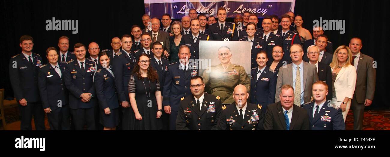 Recipients of Civil Air Patrol's Gen. Carl A. Spaatz Award stand for a ...