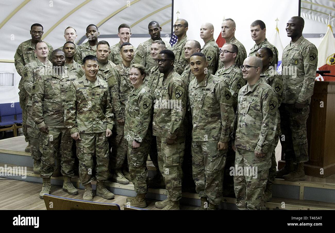 Soldiers with 1130th Financial Management Support Detachment stand for ...