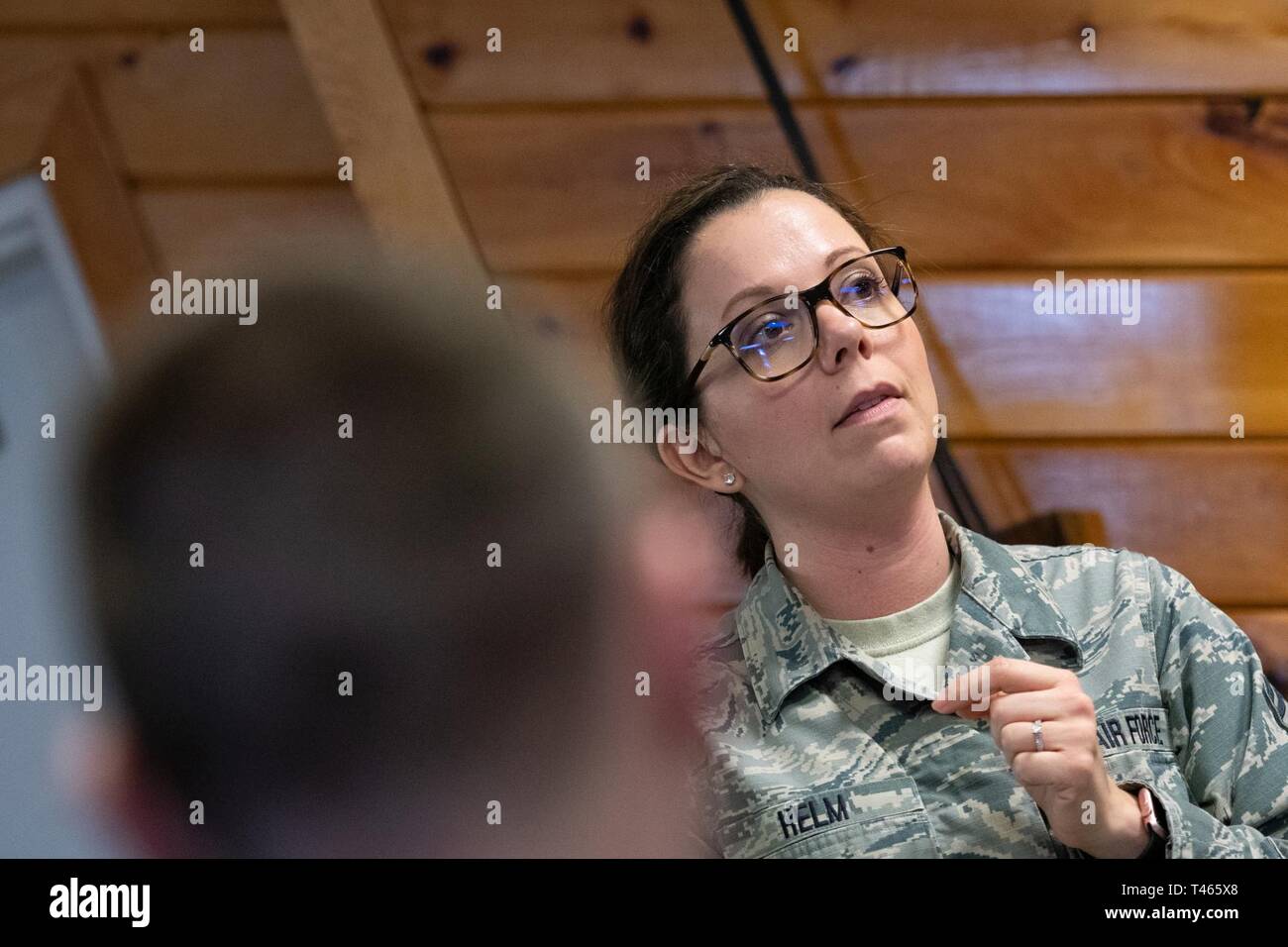 U.S. Air Force Senior Master Sgt. Amberlee Helm, the superintendent of ...