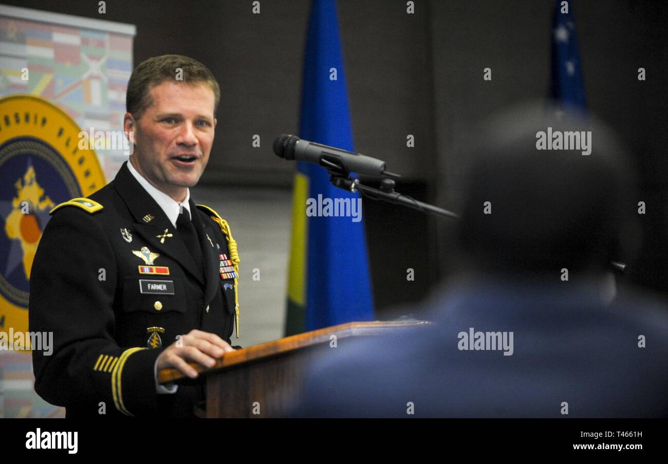 U.S. Army Lt. Col. Jason Farmer, Defence Attaché at the U.S. Embassy in ...