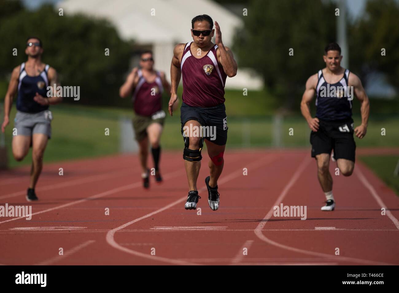 U.S. Marine Corps Capt. Phal It leads the pack during a race at the ...