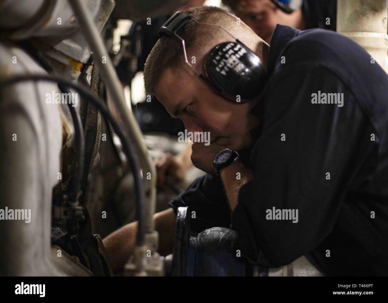 MEDITERRANEAN SEA (Mar. 4, 2019) Engineman 3rd Class David Arnold of ...