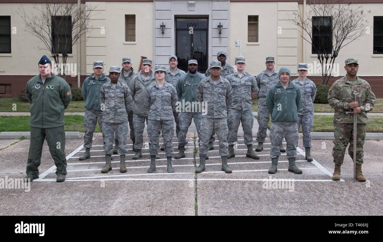 The 2nd Bomb Wing Command Post stand for a group photo at Barksdale Air ...