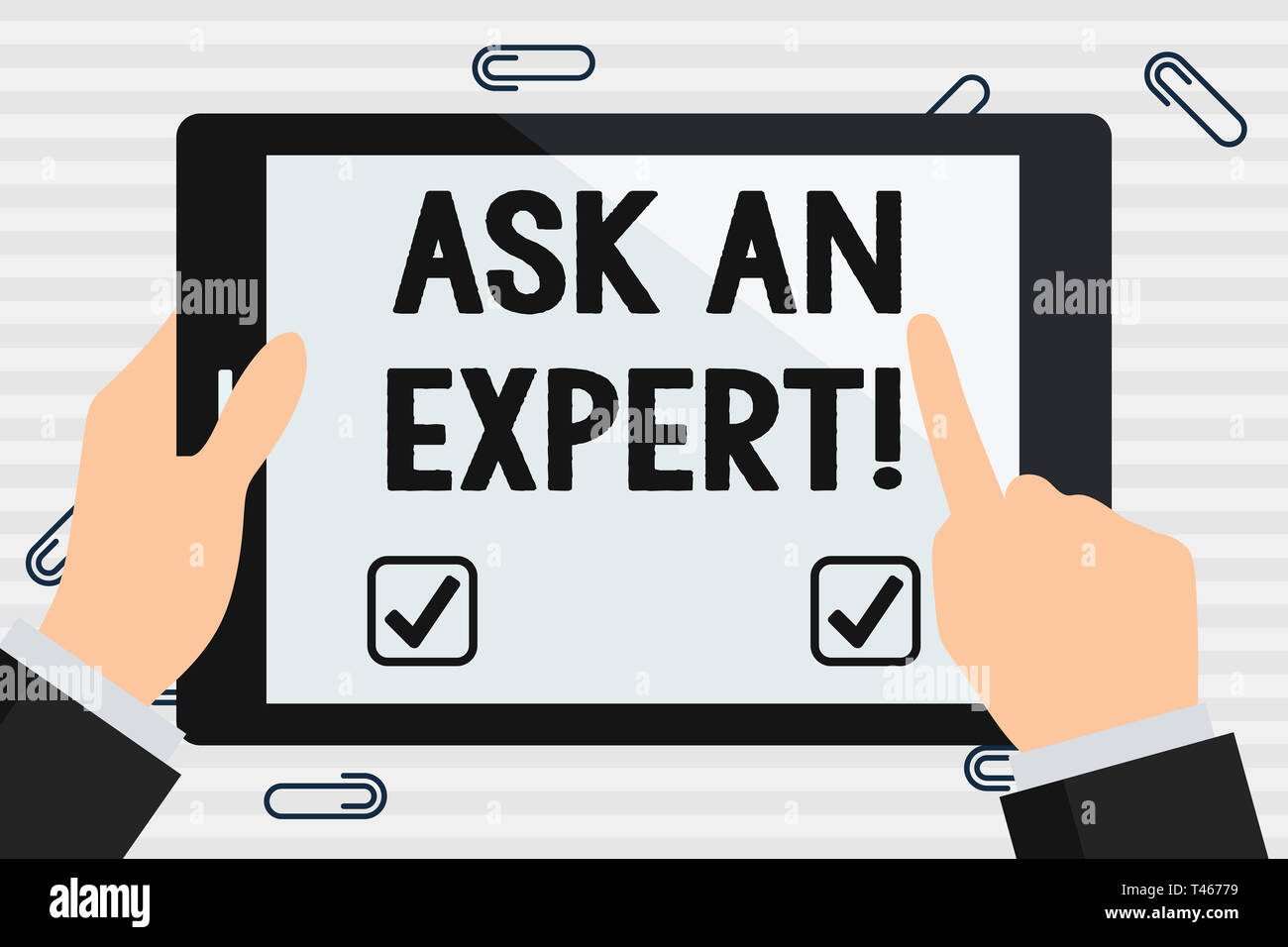 Handwriting text Ask An Expert. Conceptual photo confirmation that have ...