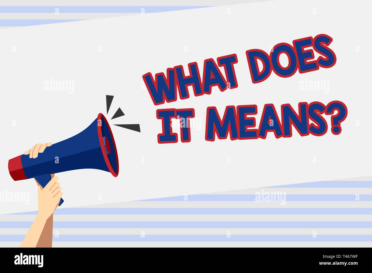Writing note showing What Does It Means question. Business concept for ...