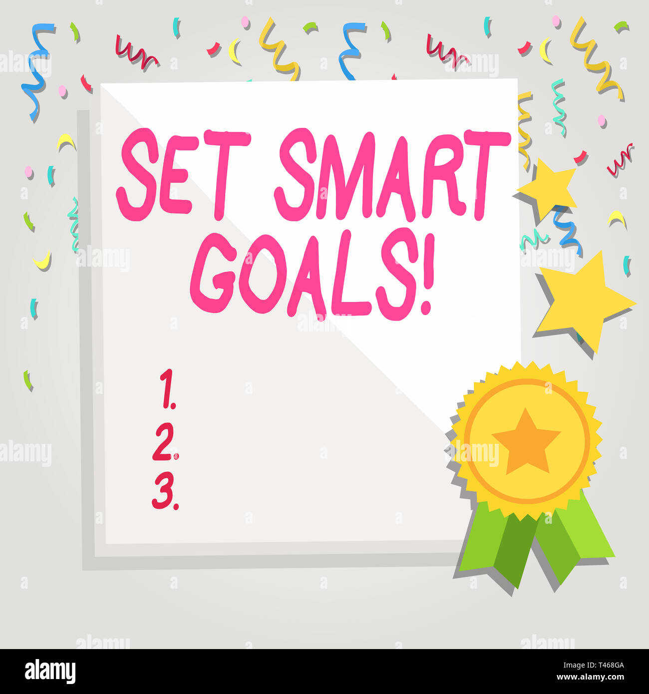 Text sign showing Set Smart Goals. Business photo showcasing list to ...