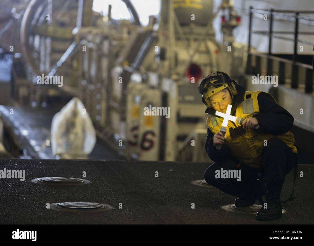 OCEAN (Mar. 6, 2019) Boatswain's Mate 2nd Class Mary Jaramillo poses in ...