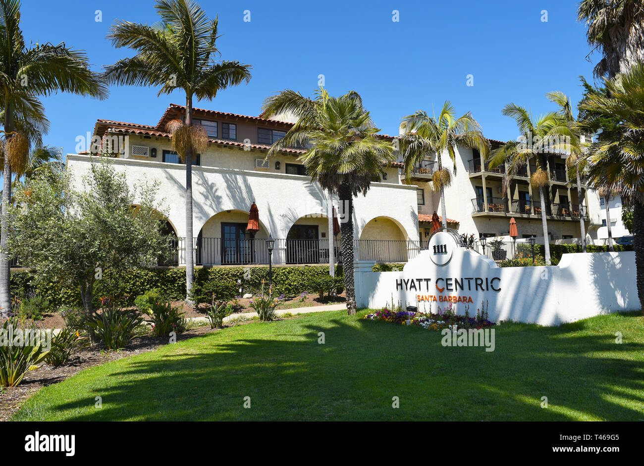SANTA BARBARA, CALIFORNIA - APRIL 11, 2019: Hyatt Centric Hotel is ...