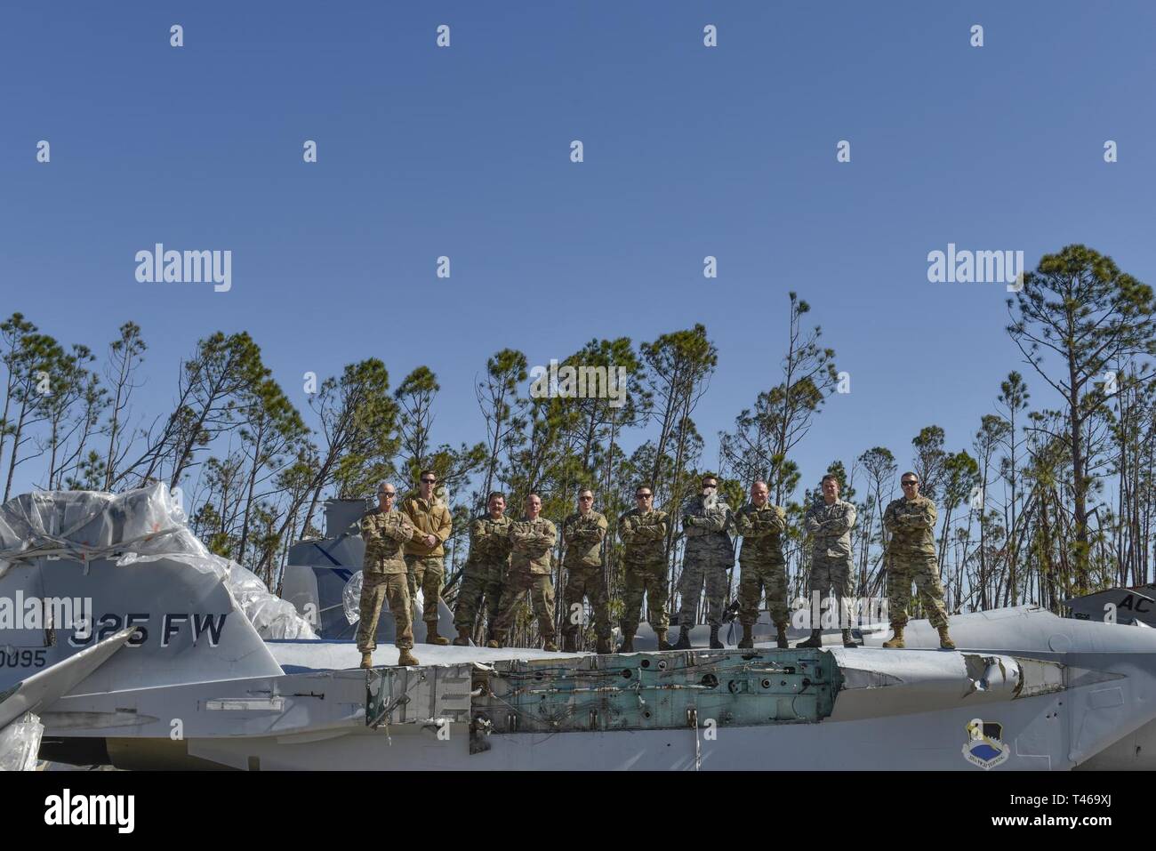 Airmen of the 325th Maintenance Squadron crash recovery team pose for a ...
