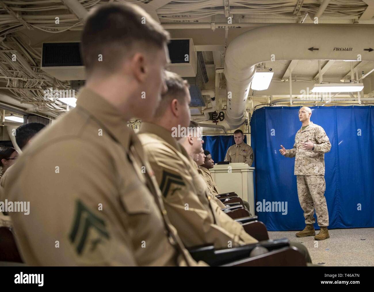 MEDITERRANEAN SEA, Mar. 7, 2019 - U.S. Marine Lt. Col. Sean Mullen, the ...