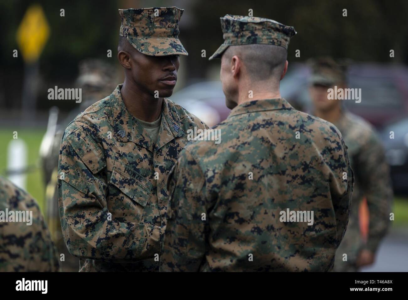 U.S. Marine Corps Sgt. Joshua Howze is awarded NCO of the Quarter by ...