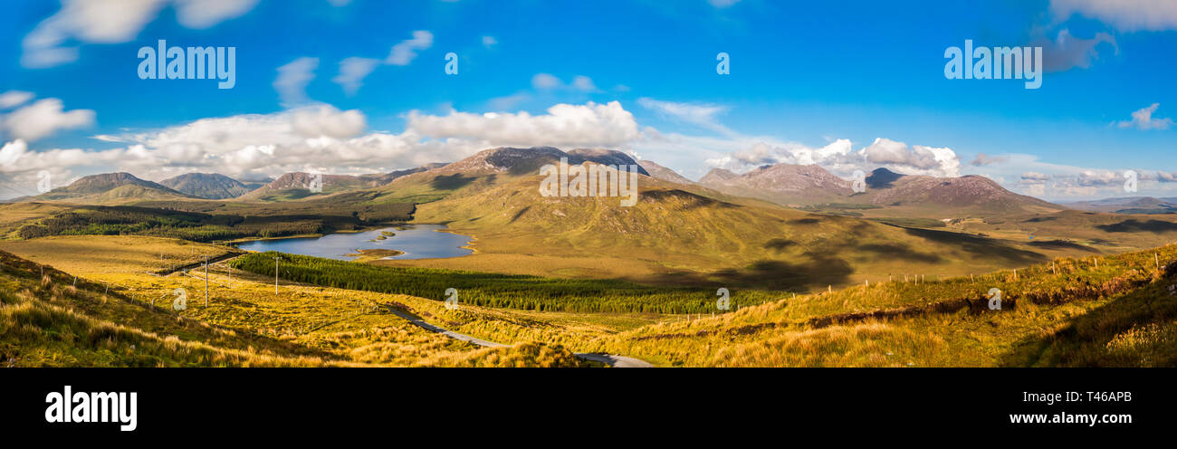 Super wide panorama of a west of Ireland landscape Stock Photo - Alamy