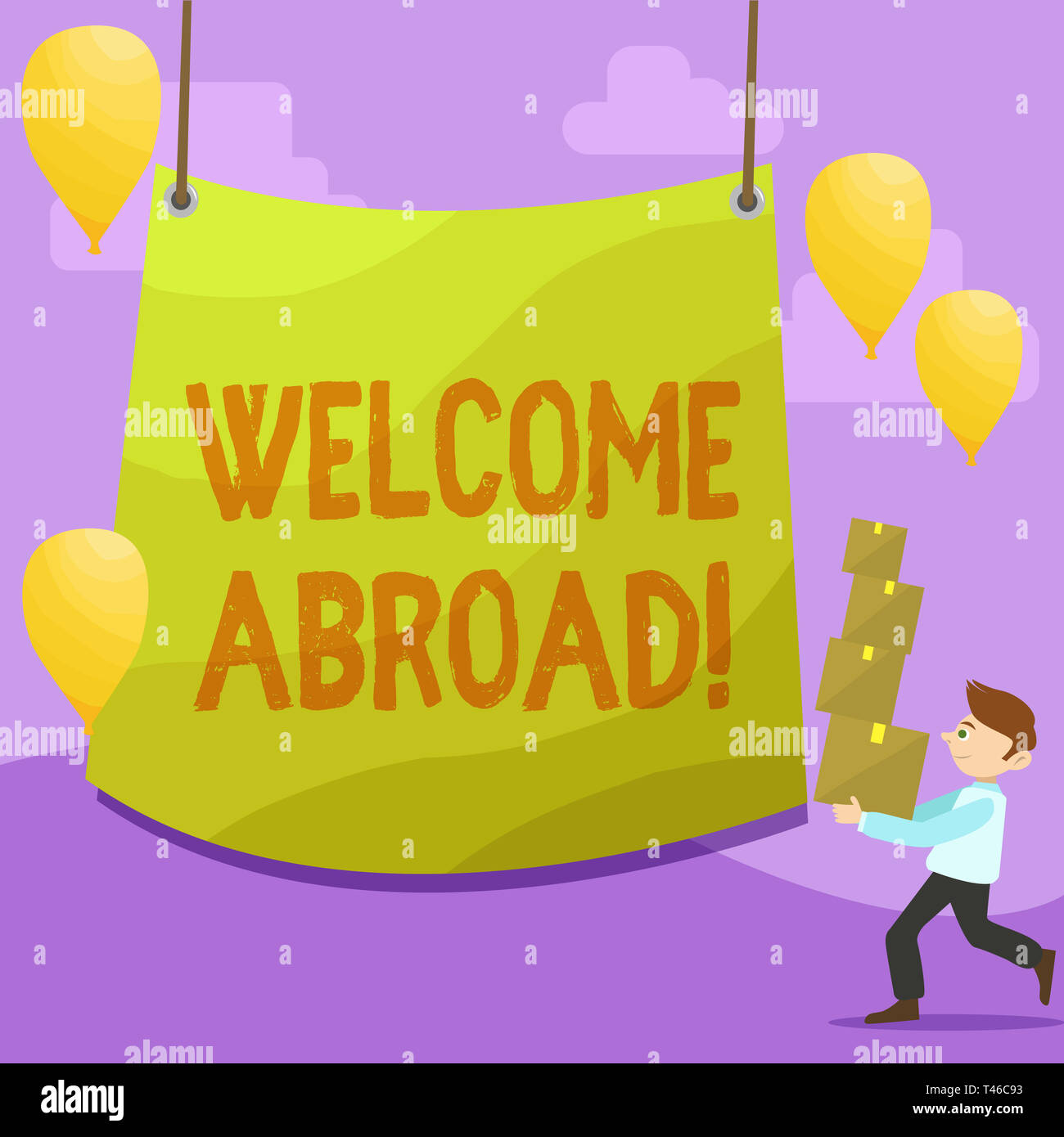 Handwriting text writing Welcome Aboard. Conceptual photo on board as ...