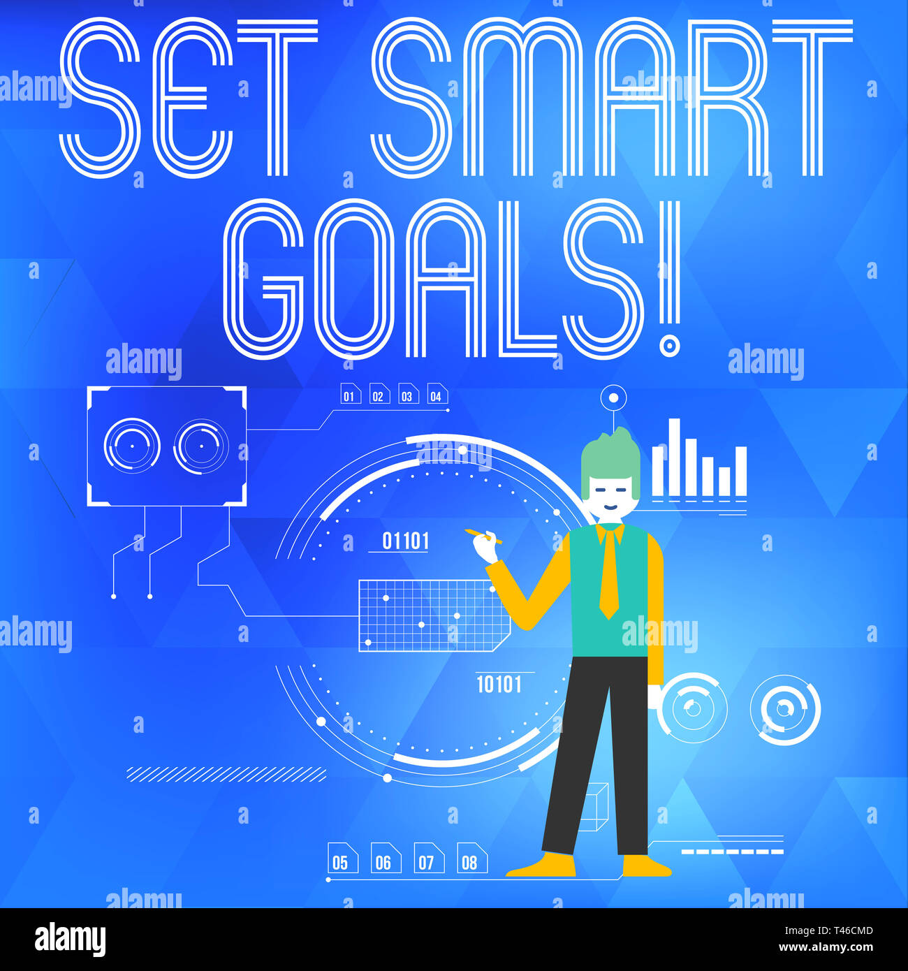 Text sign showing Set Smart Goals. Business photo showcasing list to ...