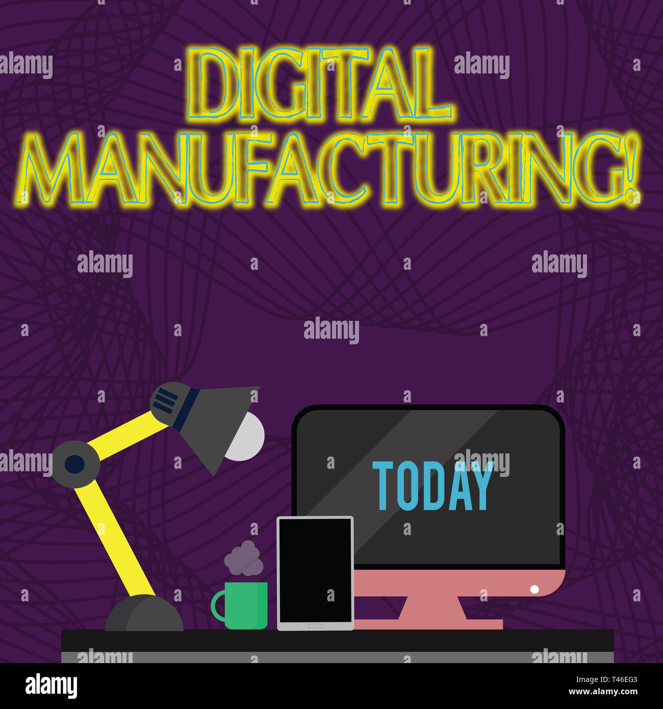 Handwriting text Digital Manufacturing. Conceptual photo integrated ...