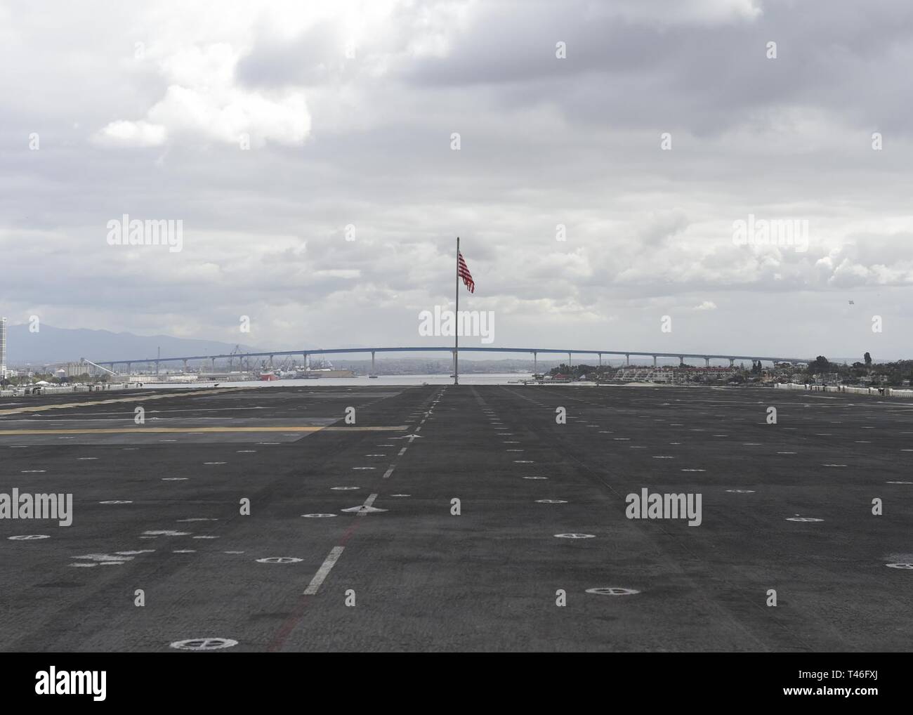(Mar. 9, 2019) SAN DIEGO - The First Navy Jack flag flies on the ...