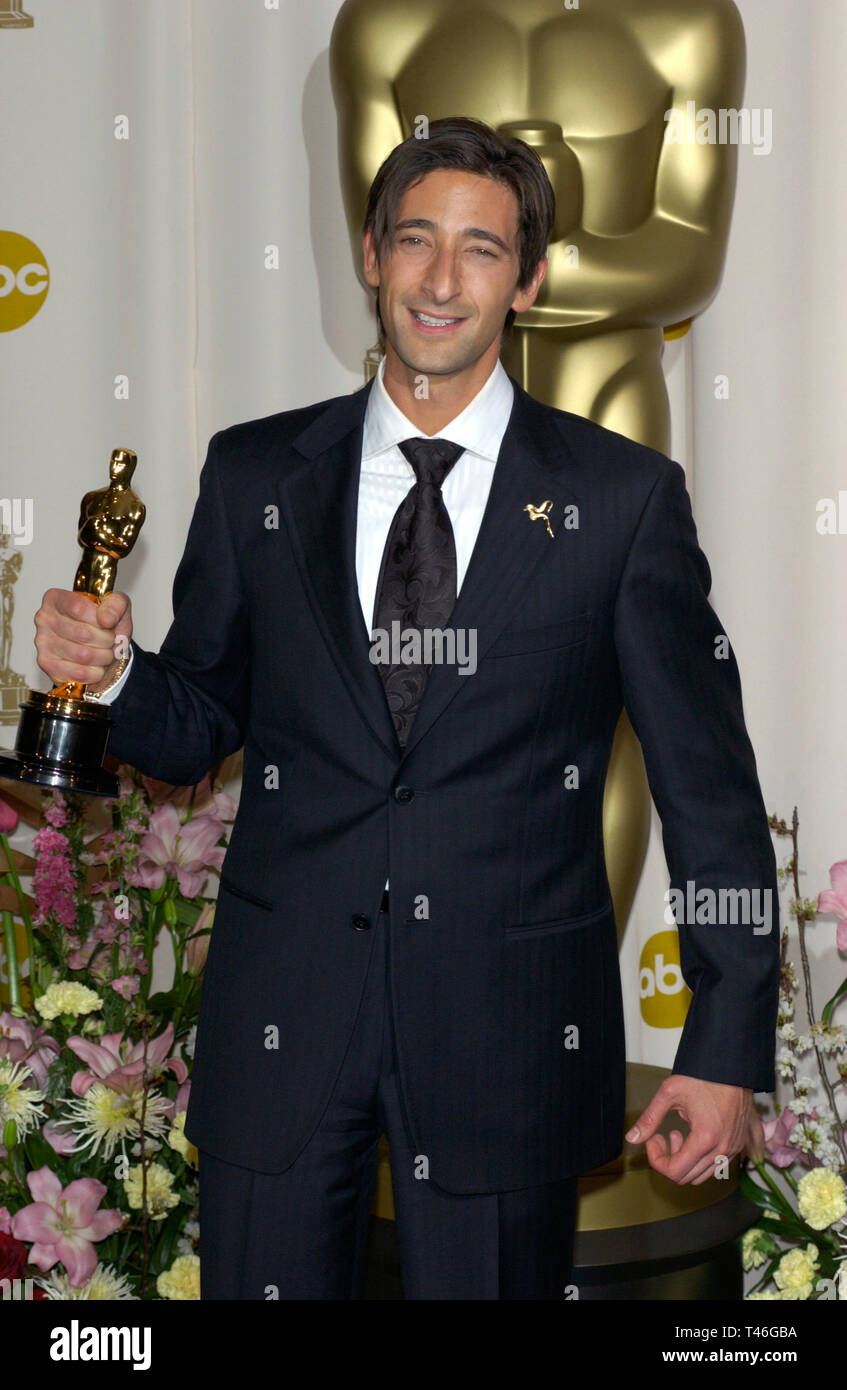 LOS ANGELES, CA. March 23, 2003: ADRIEN BRODY at the 75th Academy ...