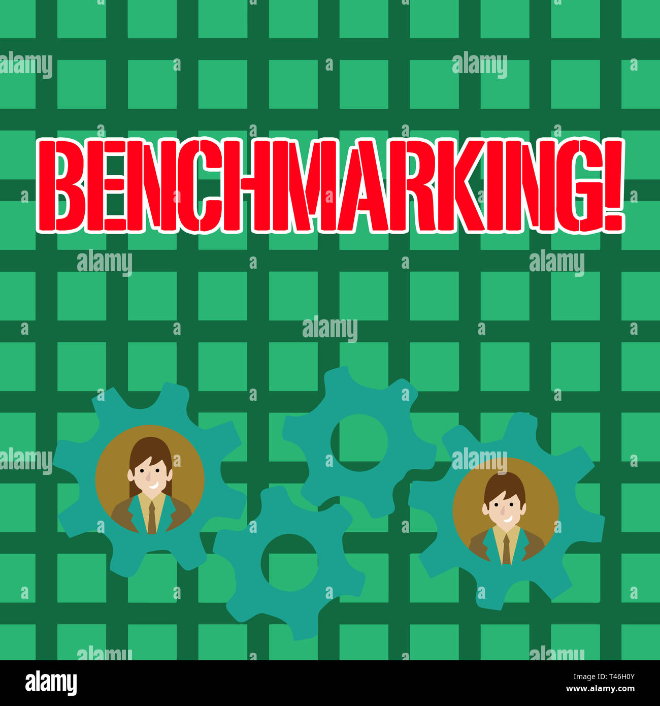 Writing note showing Benchmarking. Business concept for evaluate ...