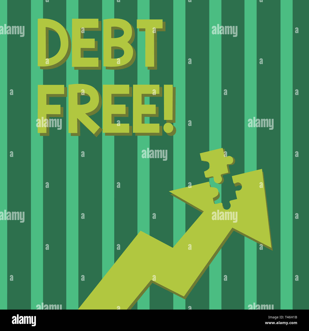 Conceptual hand writing showing Debt Free. Concept meaning does not ...